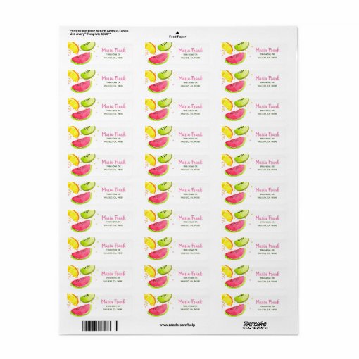 Fruit kid party birthday return label | Zazzle