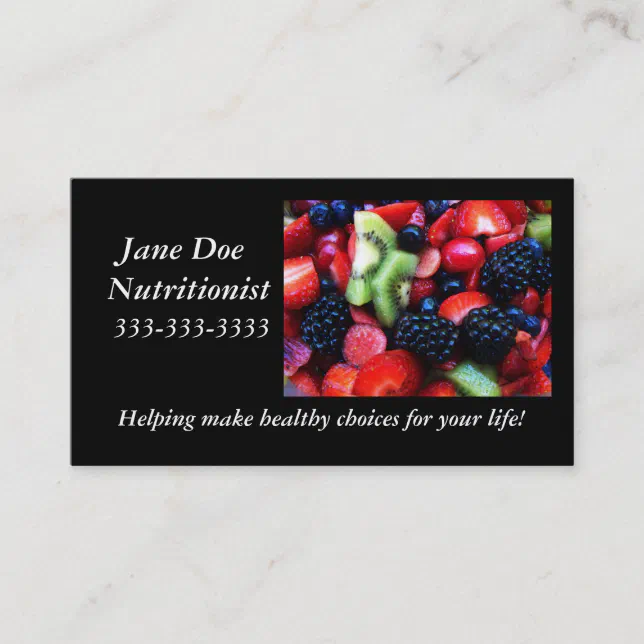 Fruit nutrition card. business card | Zazzle