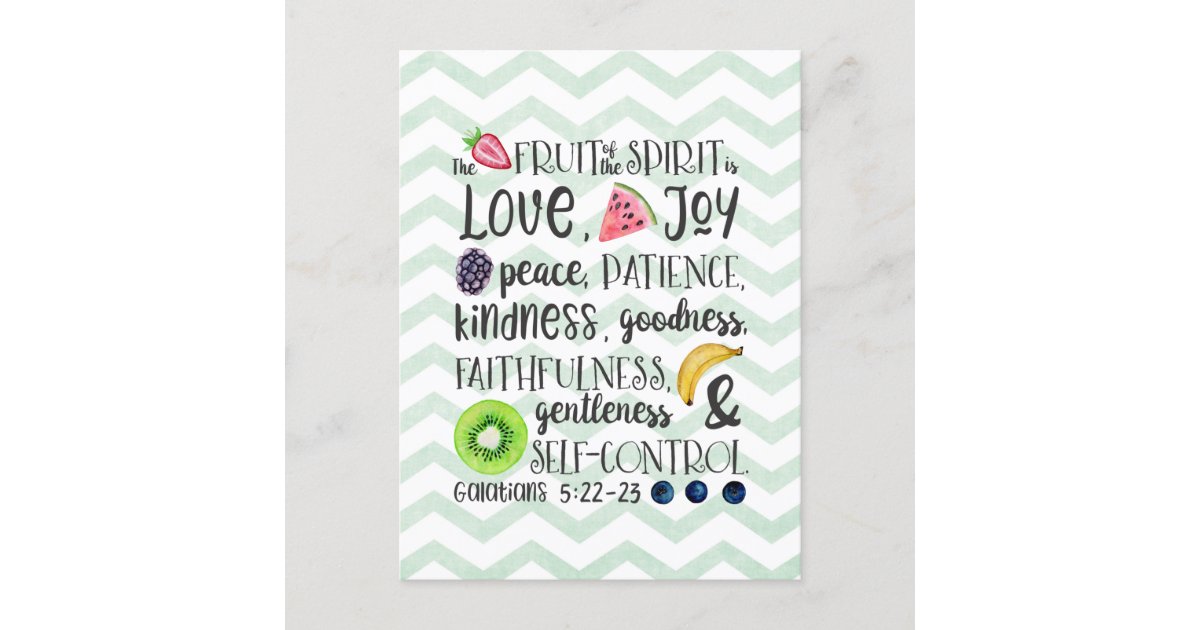 Fruit of the Spirit, Bible Verse Christian Postcard | Zazzle