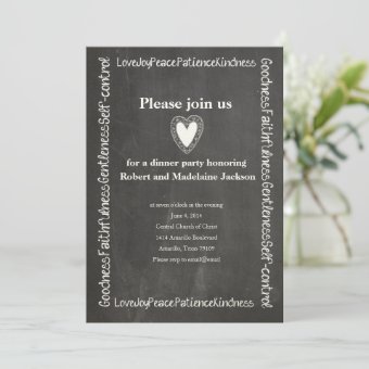 Fruit of the Spirit Chalkboard Anniversary Party Invitation | Zazzle
