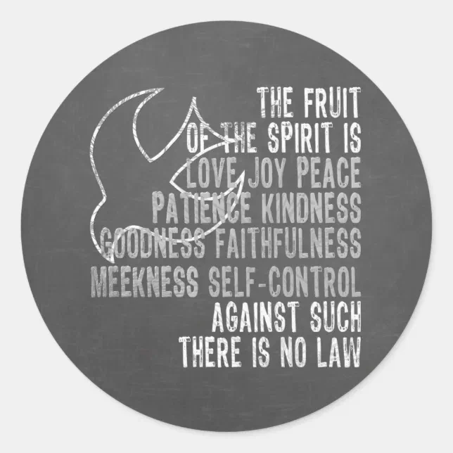 Fruit of the Spirit Chalkboard Look with Dove Classic Round Sticker ...