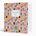 Fruit pink summer tropical drawing binder | Zazzle
