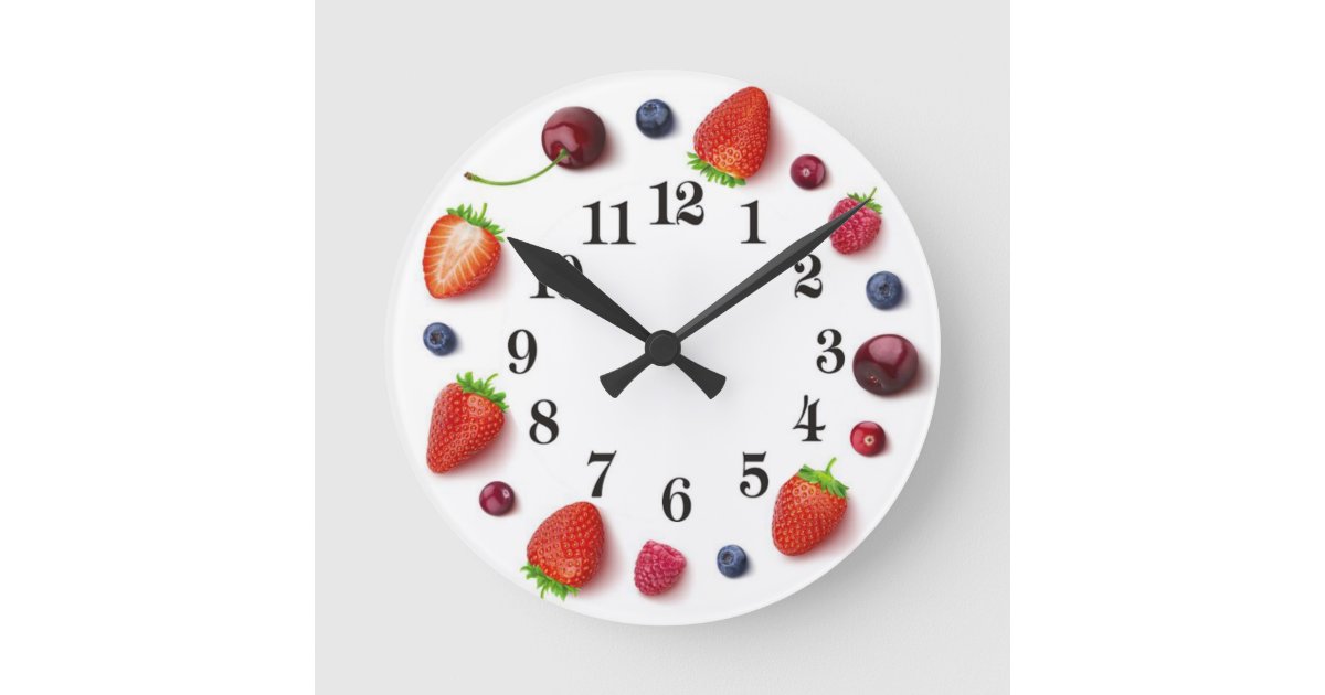 Fruit Round Clock | Zazzle