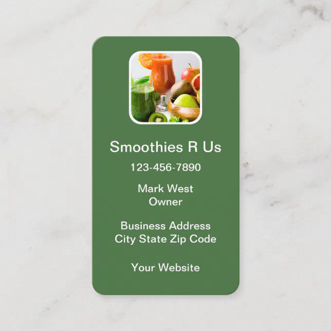 Fruit Smoothie Theme Vertical Business Cards | Zazzle