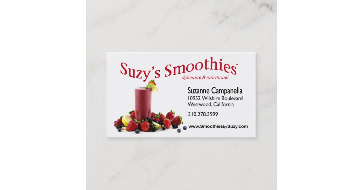 Fruit Smoothies Nutritionist Food Coach Business Card | Zazzle