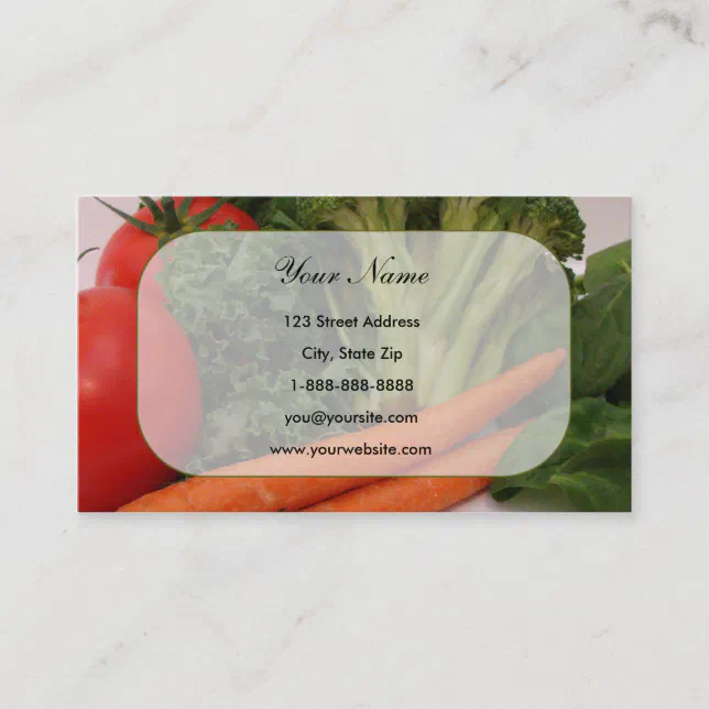 Fruit - Vegetable 5 Business Card | Zazzle