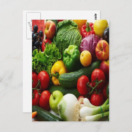 FRUIT & VEGETABLES POSTCARD | Zazzle