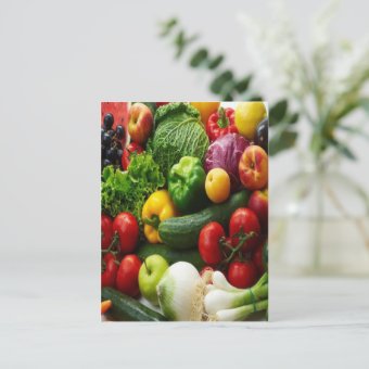 FRUIT & VEGETABLES POSTCARD | Zazzle