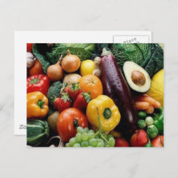 FRUIT & VEGETABLES POSTCARD | Zazzle
