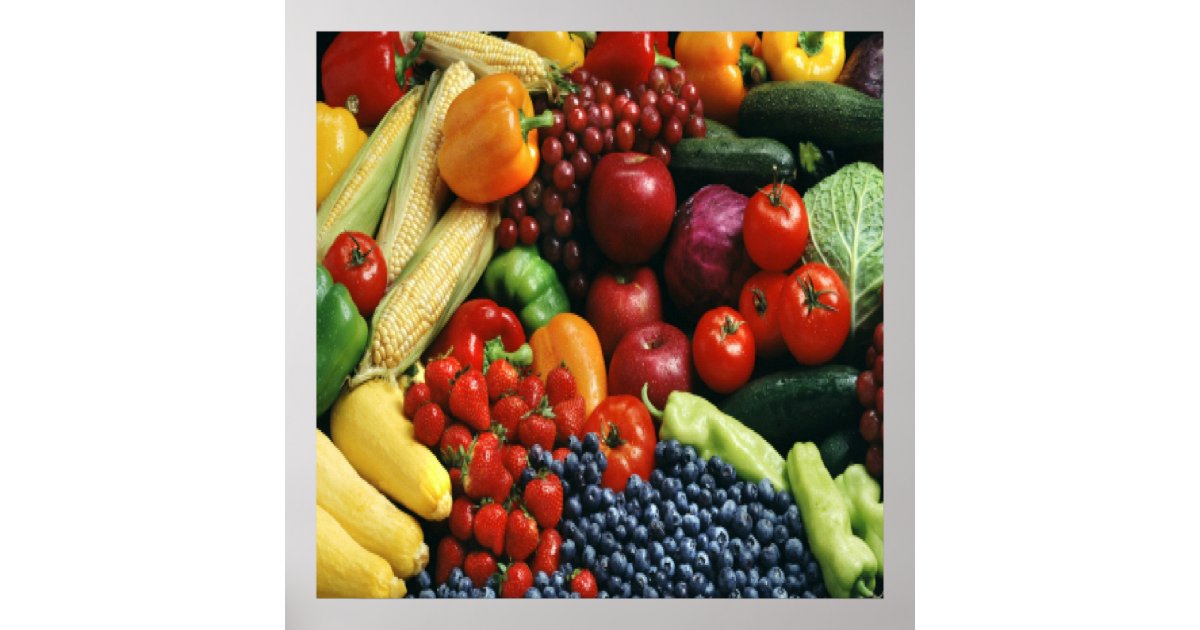 FRUIT & VEGETABLES POSTER | Zazzle