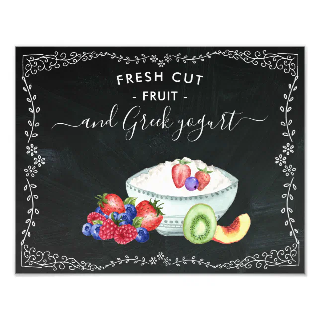 Fruit & Yogurt Station Chalkboard Sign | Zazzle