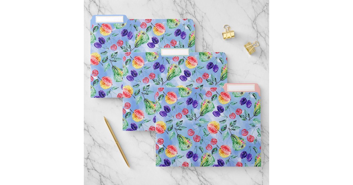 Fruits and berries. file folder | Zazzle