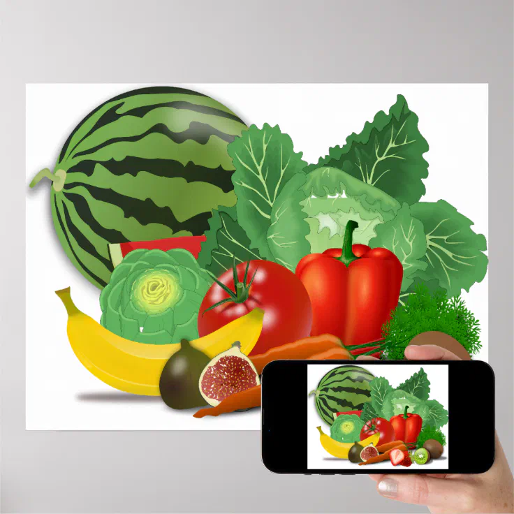 Fruits and vegetables poster | Zazzle