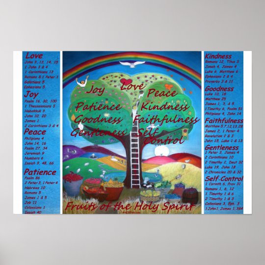 Fruits of the Spirit Poster with Verses | Zazzle.com