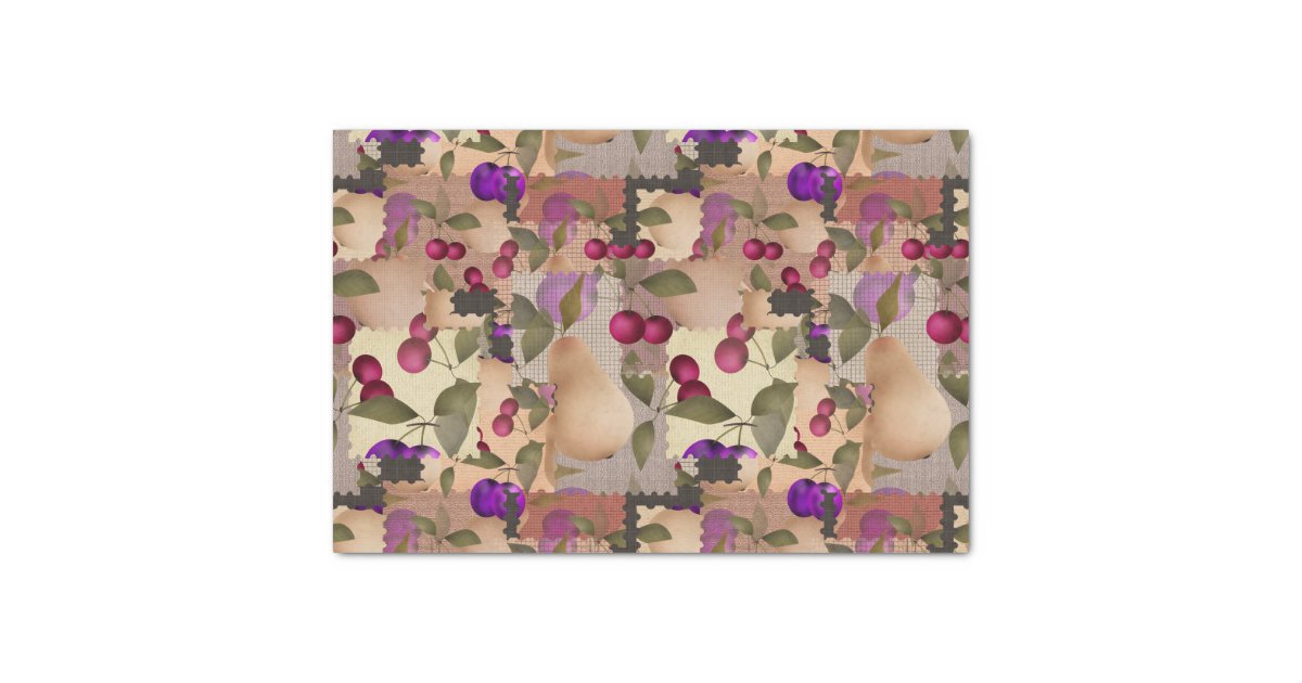 Fruits, patchwork tissue paper | Zazzle