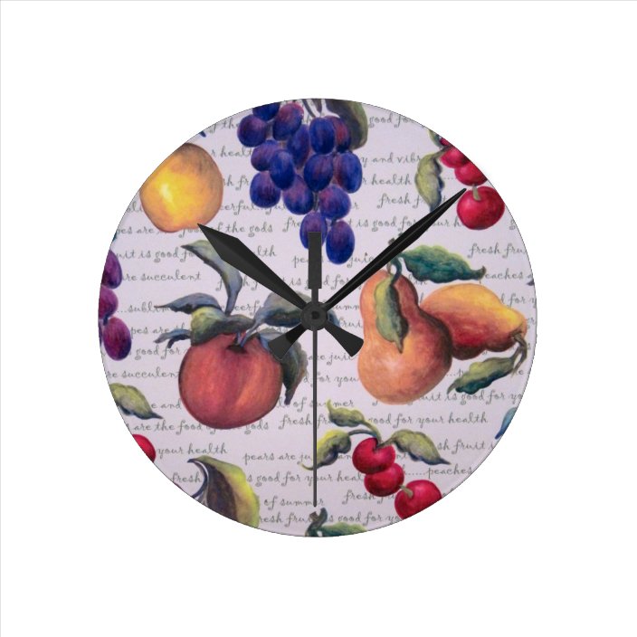 fruits round clock | Zazzle.com