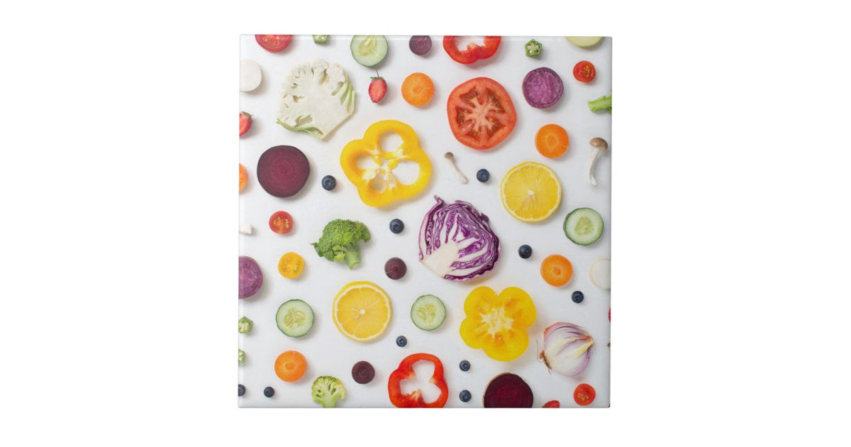 Fruits & Vegetables Ceramic Tile | Zazzle