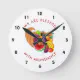 Fruits Vegetables Cornucopia Motivational Quote Round Clock | Zazzle