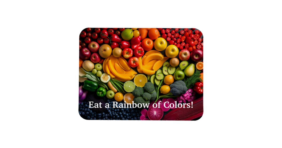Fruits Vegetables Healthy Food Nutrition Reminder Magnet | Zazzle