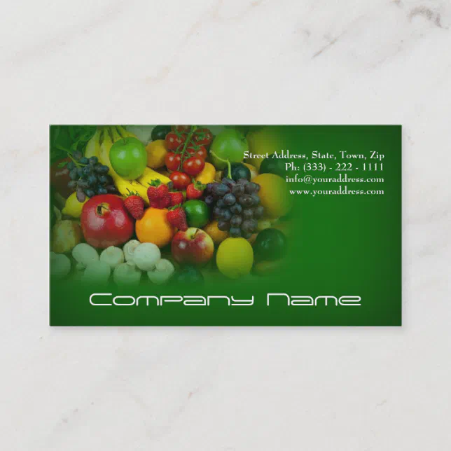 Fruits Vegetables / Healthy Life / Vegetarian Card | Zazzle