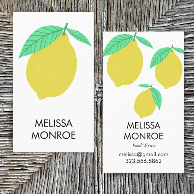 FRUITY FUN: lemons illustrated Business Card | Zazzle