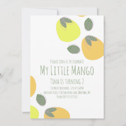 Fruity Little Mango Tropical Invitation | Zazzle
