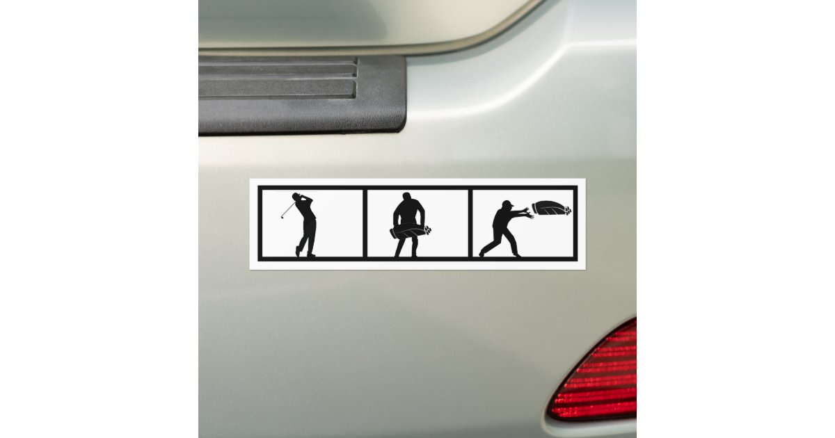 Frustrated Golfer Throws His Bag Bumper Sticker | Zazzle