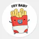 Fry Baby Funny French Fries Pun Classic Round Sticker | Zazzle
