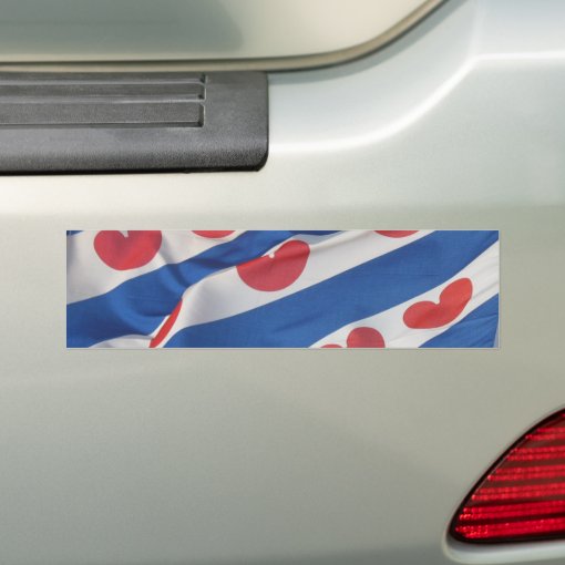 Fryslan Frisian Flag Bumper Sicker Friesland Vlag Bumper Sticker | Zazzle