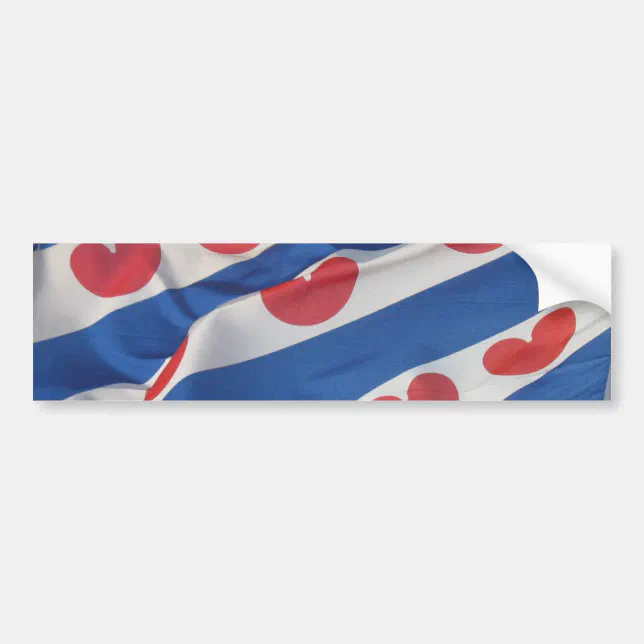 Fryslan Frisian Flag Bumper Sicker Friesland Vlag Bumper Sticker | Zazzle