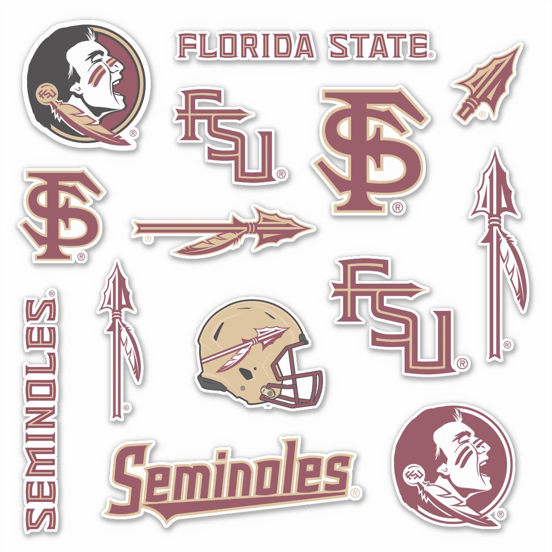 FSU Florida State Seminoles Logos Sticker | Zazzle