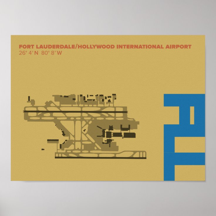 Ft. Lauderdale Airport (FLL) Diagram Poster | Zazzle