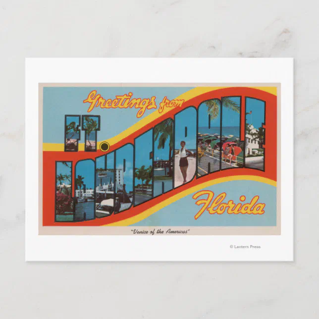 Ft. Lauderdale, Florida - Large Letter Scenes 2 Postcard | Zazzle