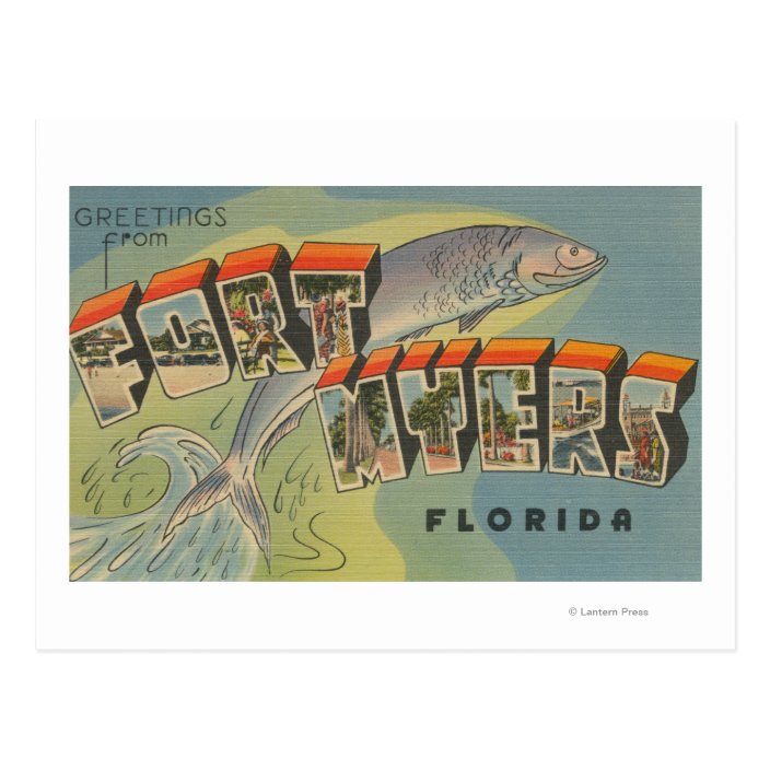 Ft. Myers, Florida - Large Letter Scenes Postcard | Zazzle.com
