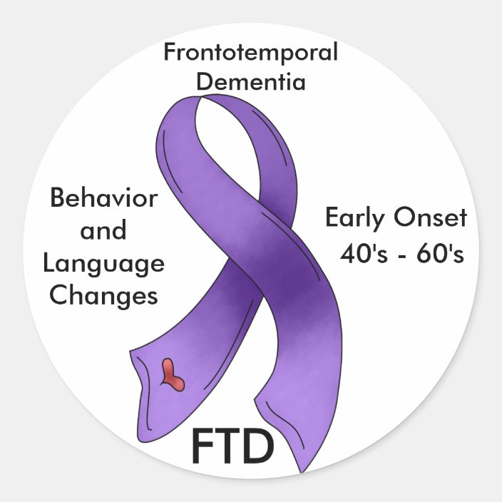 FTD, Frontotemporal Dementia Awareness Ribbon Classic Round Sticker ...