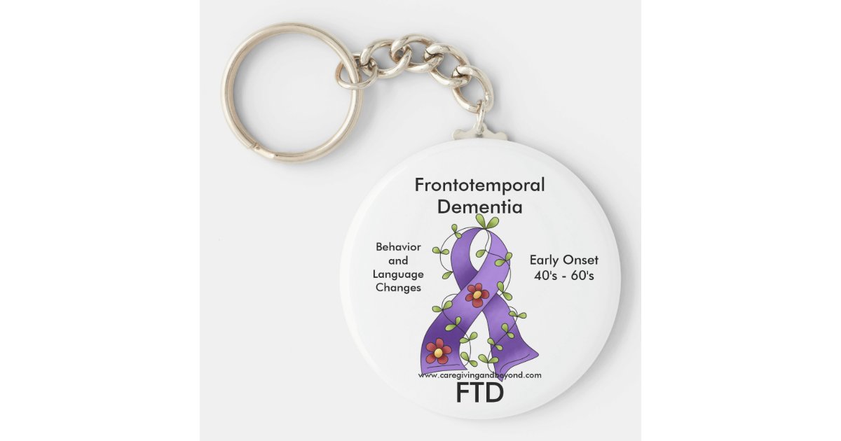 FTD, Frontotemporal Dementia Awareness Ribbon Keychain | Zazzle