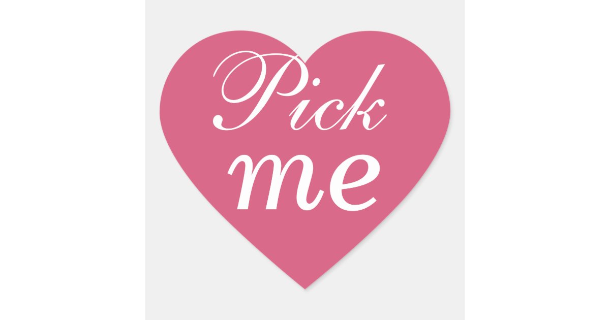 Fuchsia and White Pick Me Sticker | Zazzle