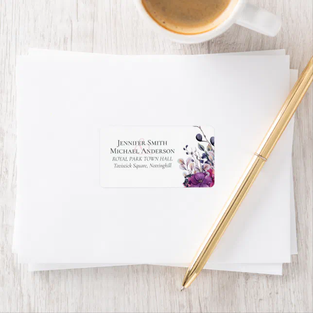 Fuchsia Dreams ADDRESS LABELS Wedding Floral | Zazzle