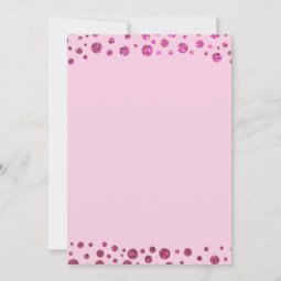 Fuchsia Pink Glitter Confetti Border Graduation Invitation | Zazzle