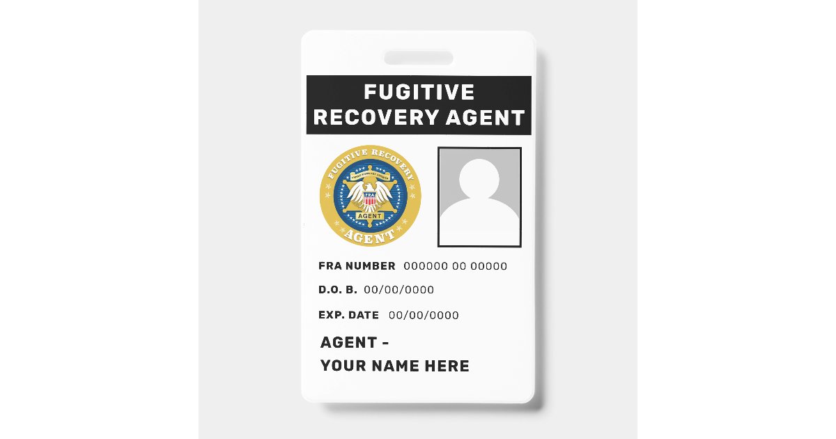 FUGITIVE RECOVERY AGENT Badge | Zazzle