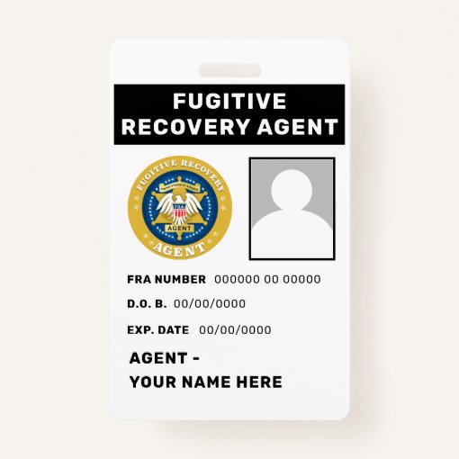 FUGITIVE RECOVERY AGENT Badge | Zazzle