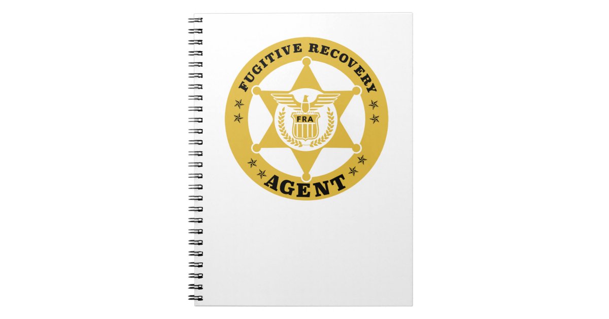 FUGITIVE RECOVERY AGENT BADGE NOTEBOOK | Zazzle