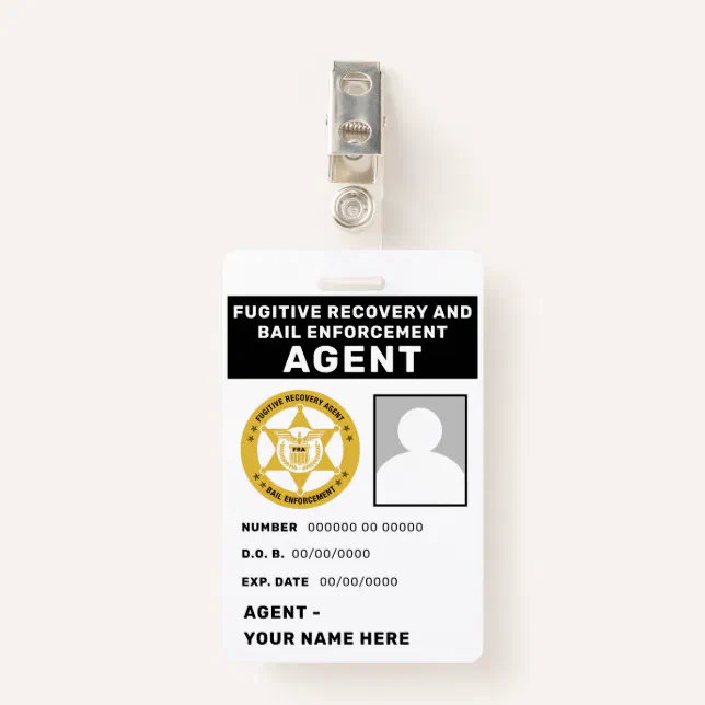 FUGITIVE RECOVERY & BAIL ENFORCEMENT AGENT Badge | Zazzle