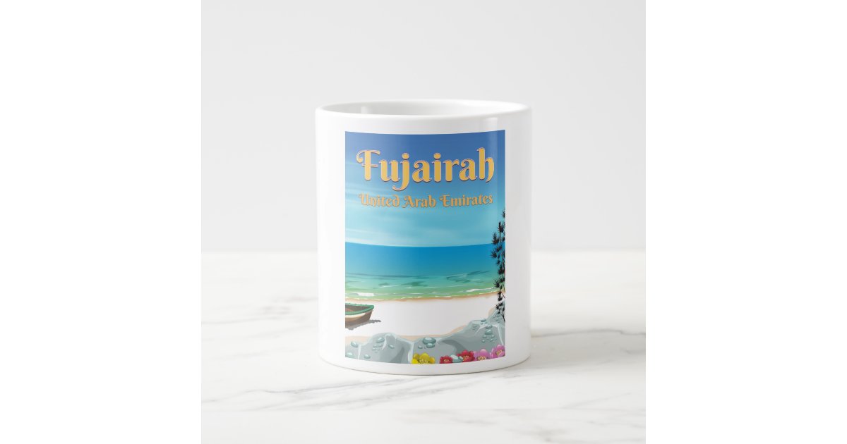 Fujairah United Arab Emirates beach poster Giant Coffee Mug | Zazzle