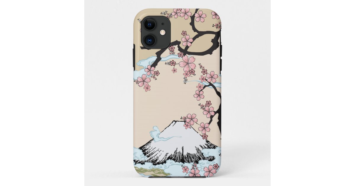 Fuji and Sakura - Japanese Design Iphone case | Zazzle