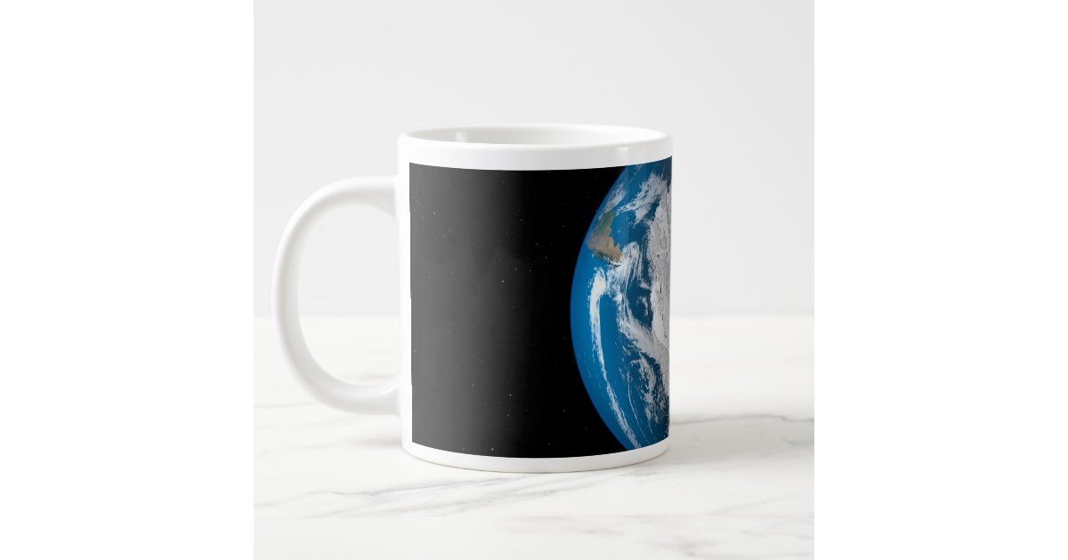 Ful Earth Showing Simulated Clouds Over Antarctica Giant Coffee Mug ...