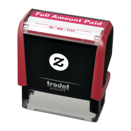 "Full Amount Paid" Rubber Stamp | Zazzle