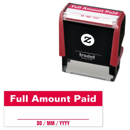 "Full Amount Paid" Rubber Stamp | Zazzle