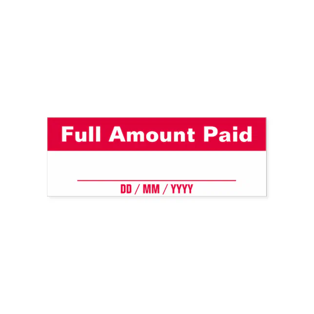 "Full Amount Paid" Rubber Stamp | Zazzle