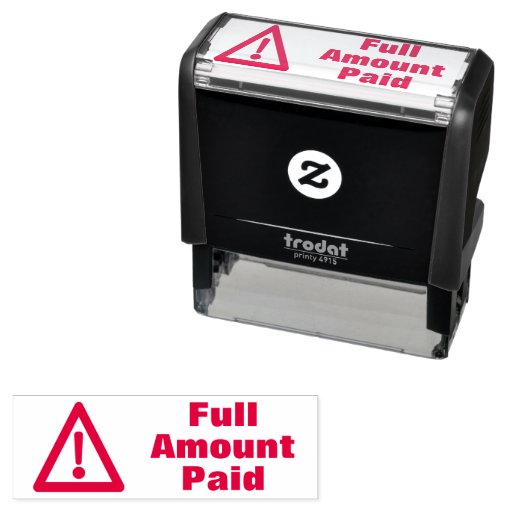 "Full Amount Paid" Rubber Stamp | Zazzle